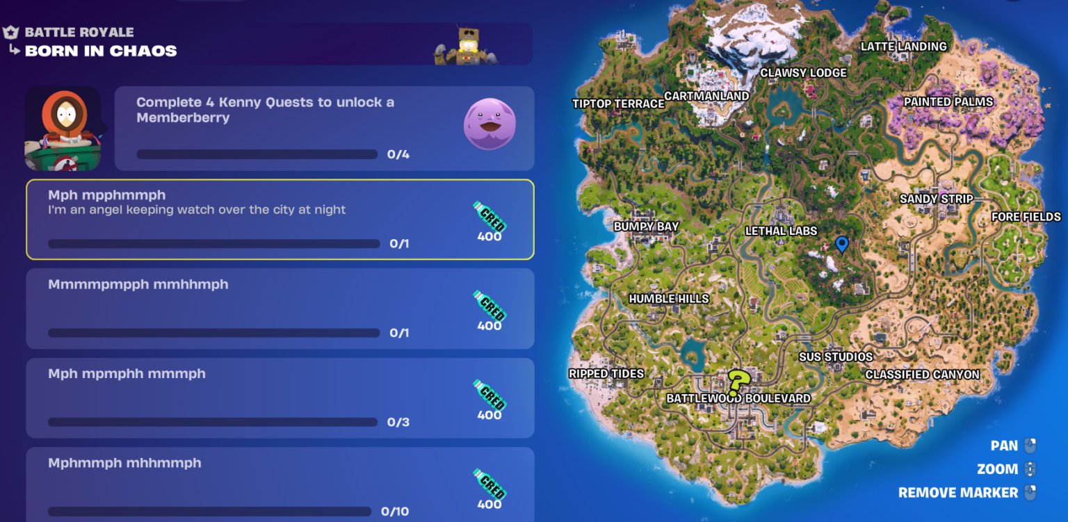 How to do Fortnite Born in Chaos Kenny's Part 5 Quests - Mph Mmmph Mhh ...